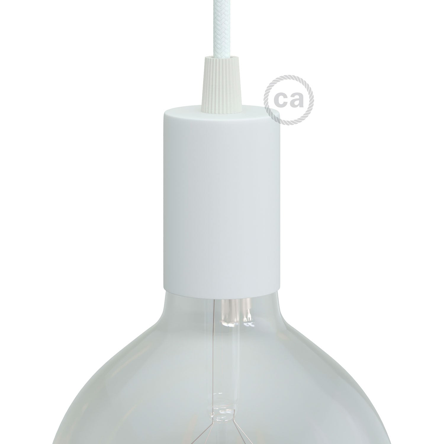 Cylindrical E27 metal socket kit - Matte white – Creative Cables