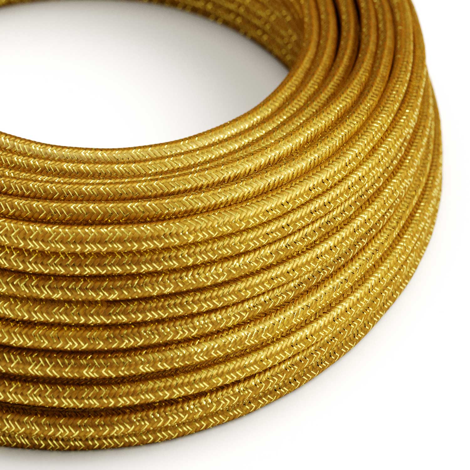 Cable redondo eléctrico con brillo dorado - Cable vintage para lámparas ...