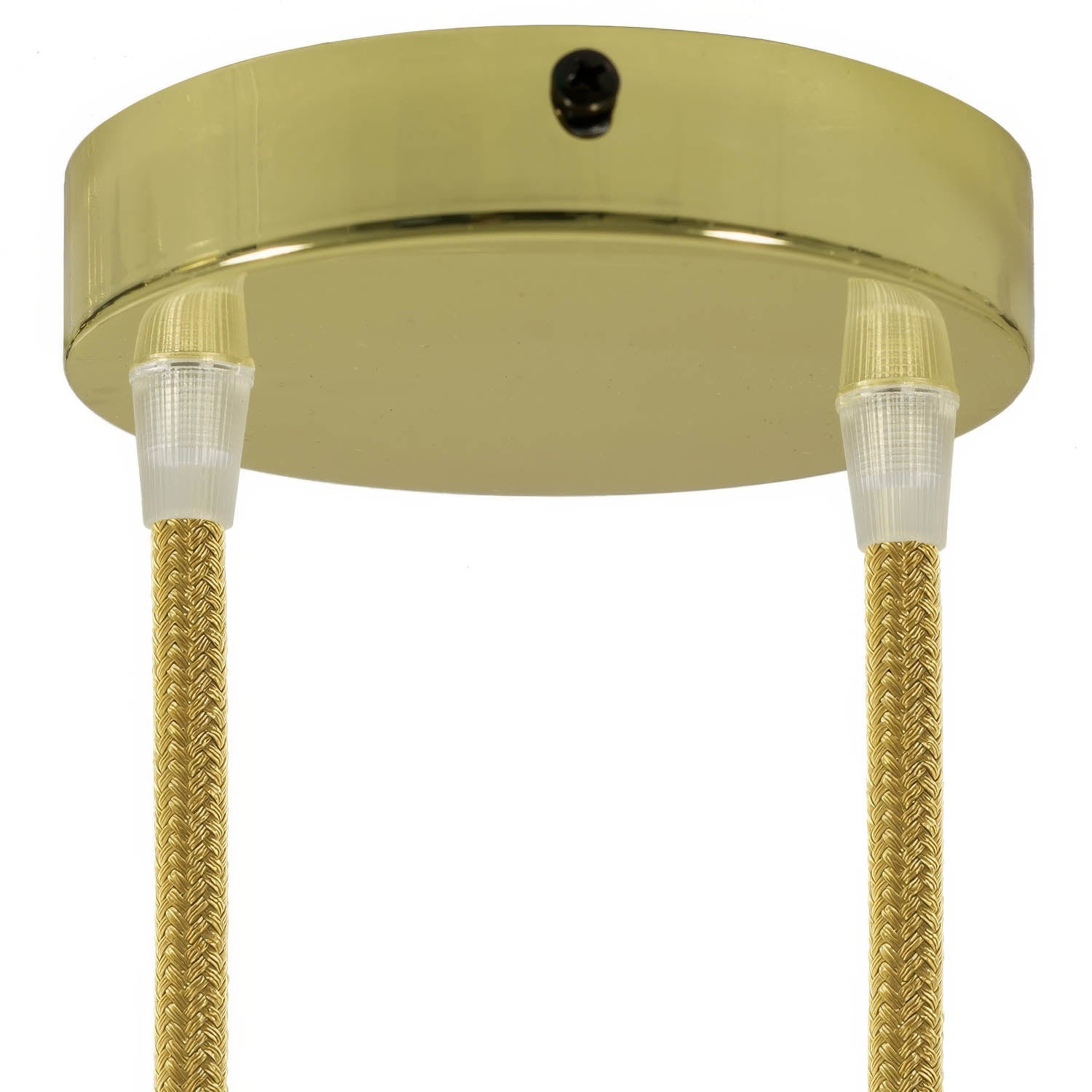 Cylindrical metal ceiling canopy kit with 2 holes - Brass – Creative Cables