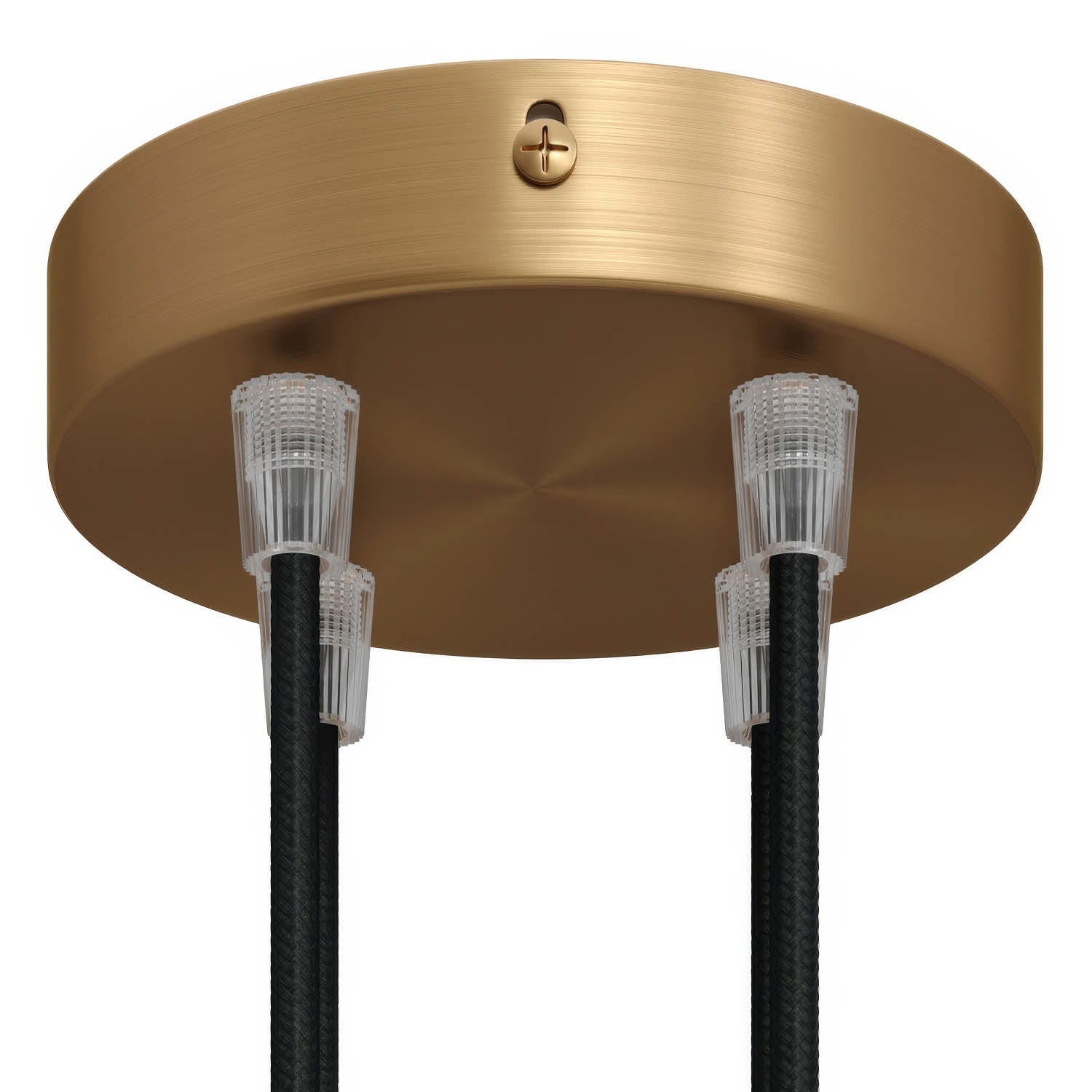 Cylindrical metal ceiling canopy kit with 4 holes - Satin bronze ...