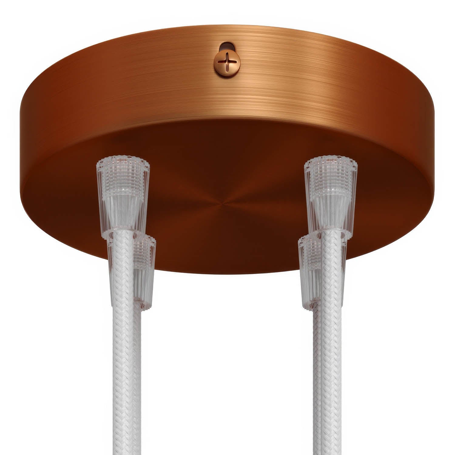 Cylindrical ceiling canopy kit in metal with 4 holes - Satin copper ...