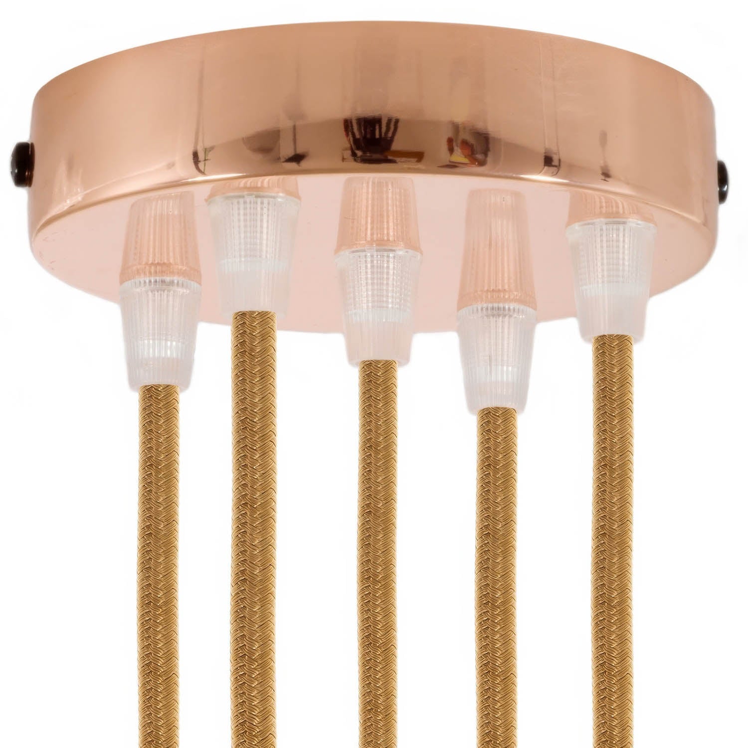 5-hole cylindrical metal ceiling canopy kit - Copper – Creative Cables