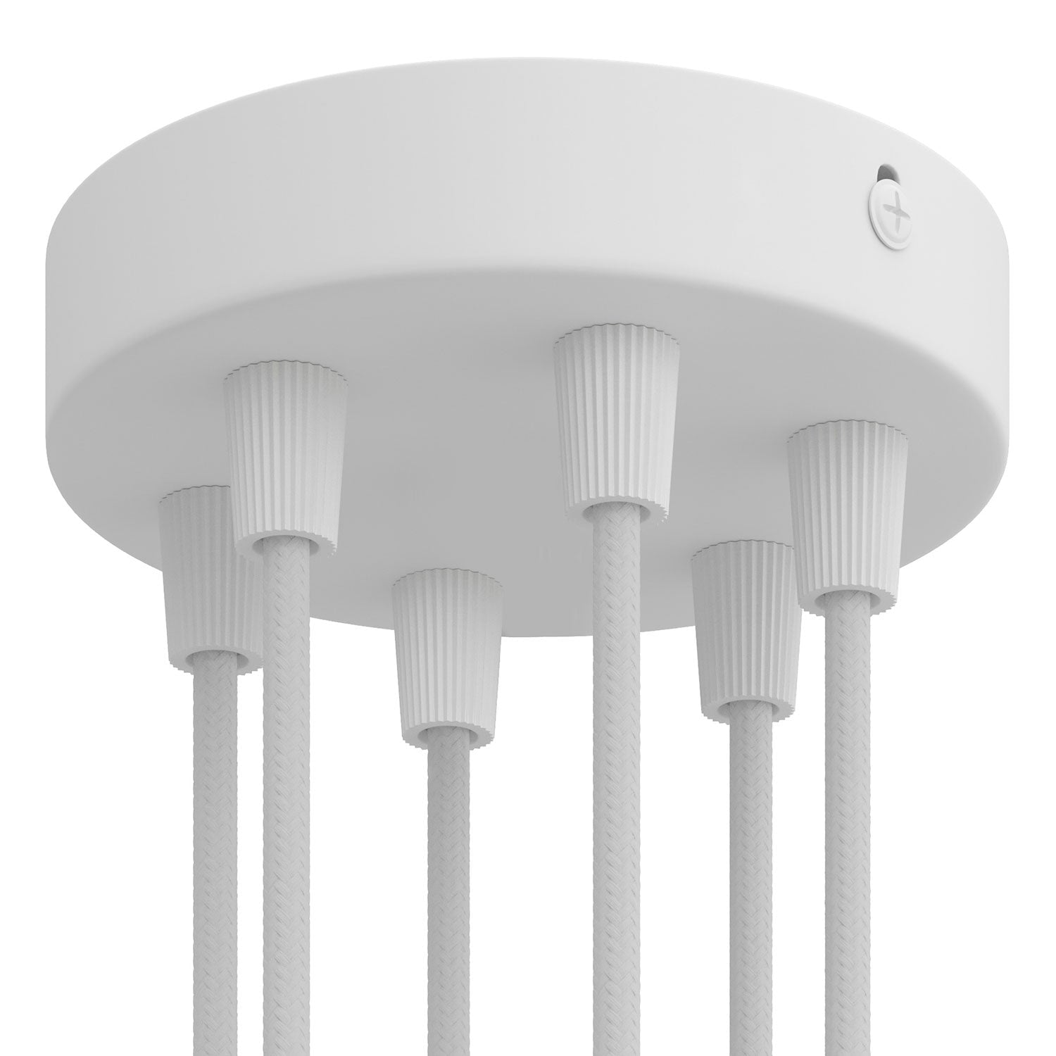 Cylindrical metal ceiling canopy kit with 6 holes - Matte white ...