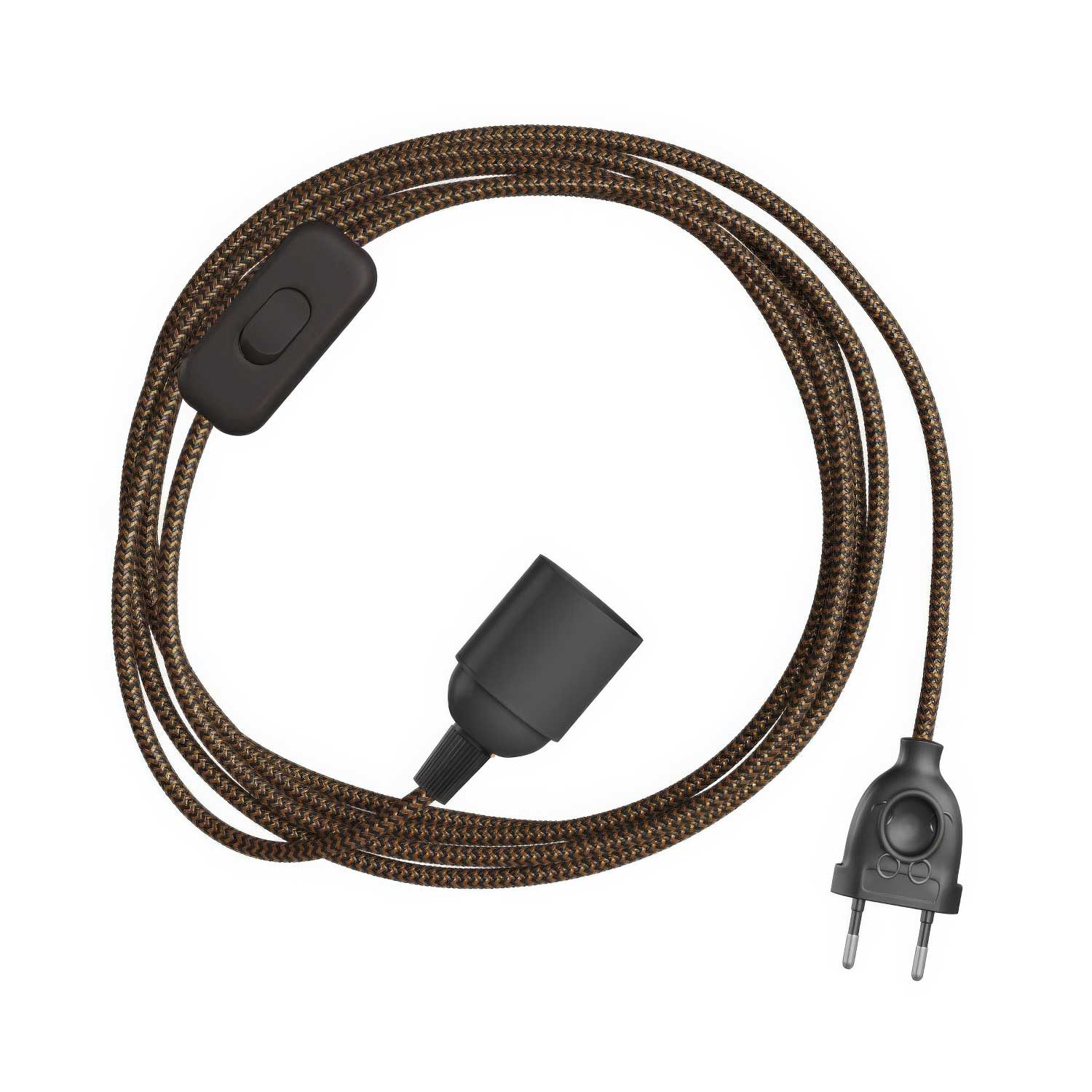 SnakeBis Zig-Zag cordset with socket and Zig-Zag effect fabric cord ...